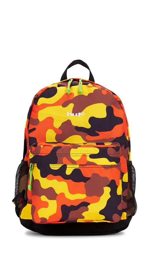 HUF 89 Logo Backpack In Orange - Lava