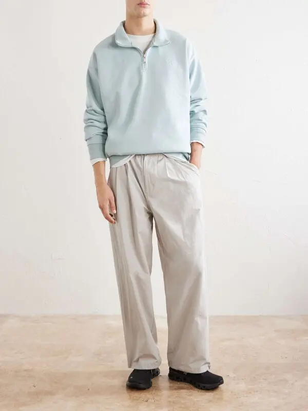 On Logo-embroidered Organic Cotton-blend Half-zip Sweatshirt