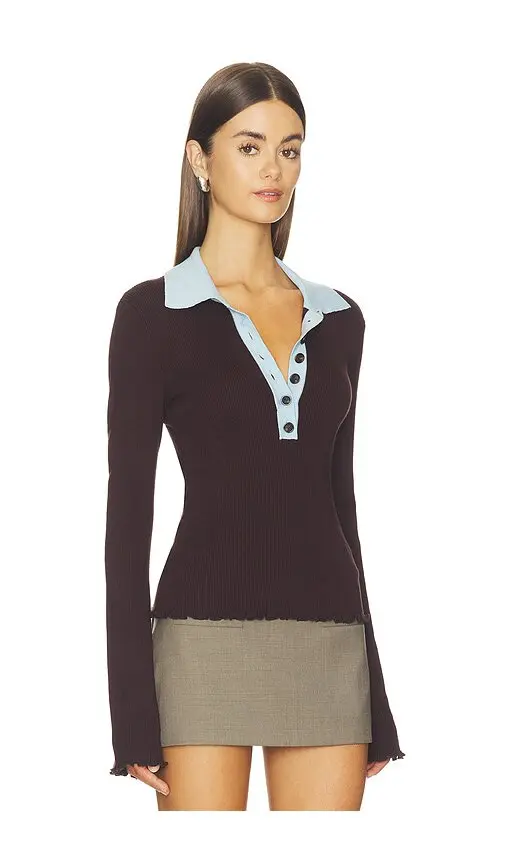 Joe's Jeans The Riley Polo Sweater In Brown