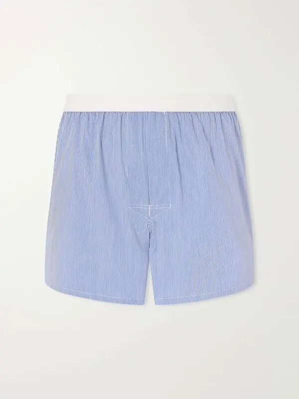 TOM FORD Striped Cotton-blend Poplin Boxer