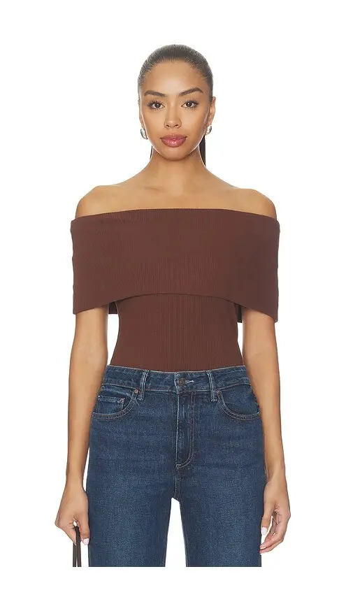 Paige Rosarita Top In Brown