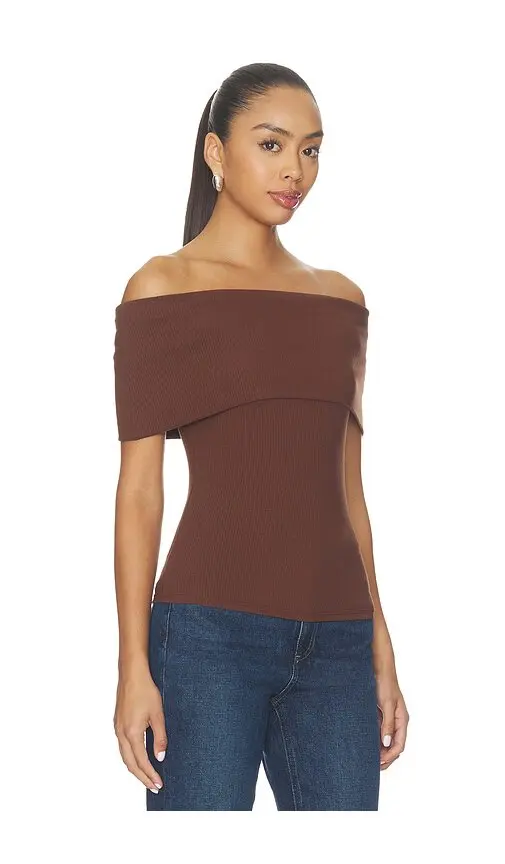 Paige Rosarita Top In Brown