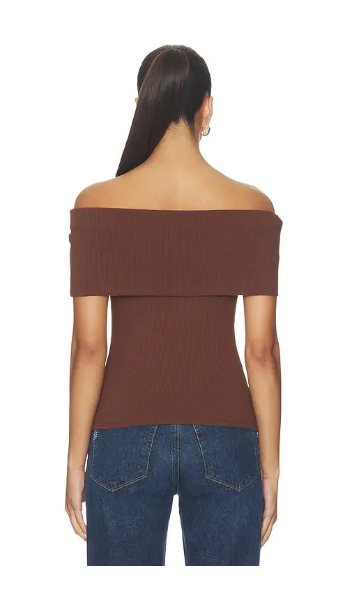 Paige Rosarita Top In Brown