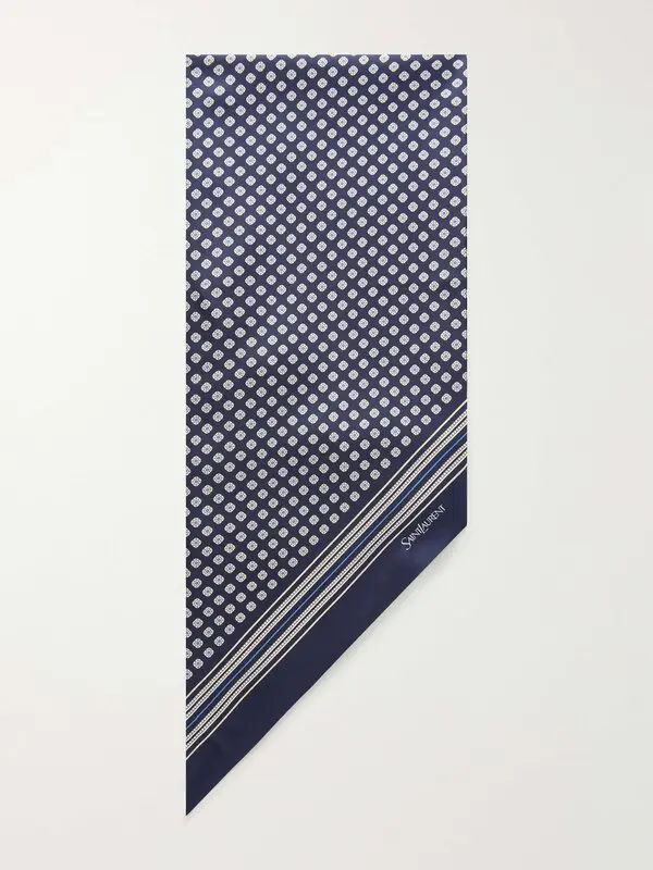 Saint Laurent Printed Silk-twill Scarf