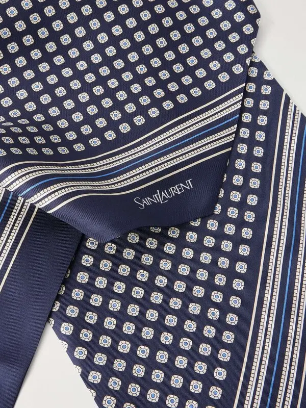 Saint Laurent Printed Silk-twill Scarf