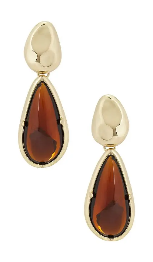 PETIT MOMENTS Solstice Earrings In Cognac - Gold & Brown