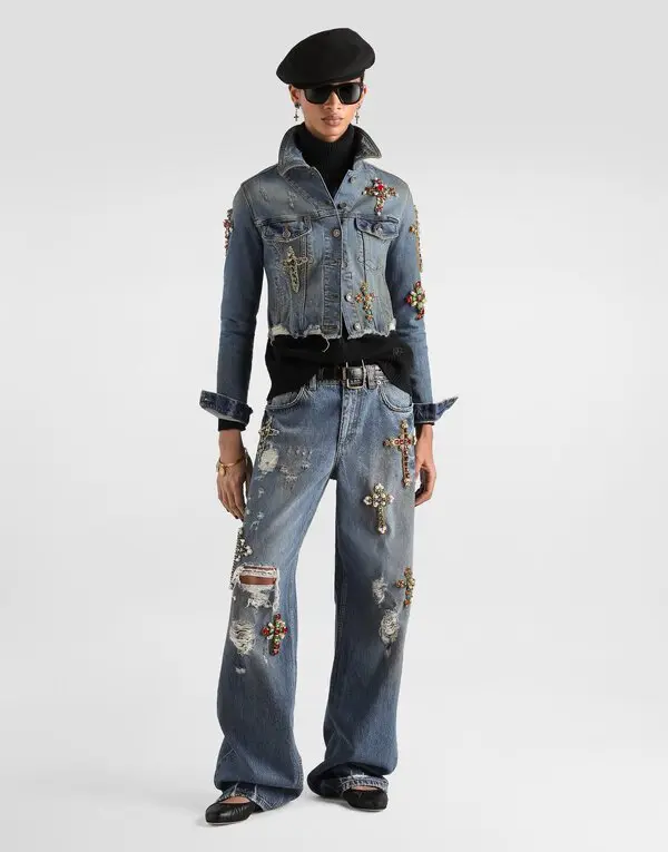 Dolce & Gabbana Denim Jacket With Embroidery