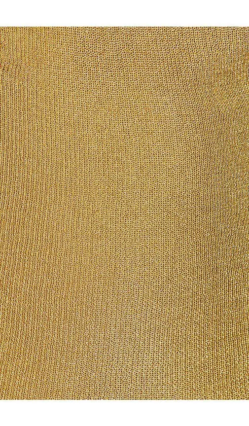 GUIZIO Elsie Cowl Neck Metallic Knit Dress - Gold