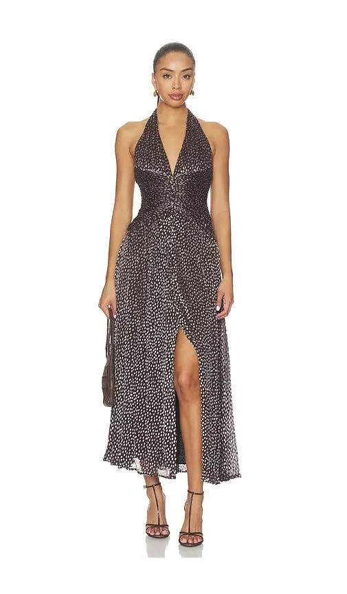 Cult Gaia Clara Halter Neck Maxi Dress - Luwak Multi