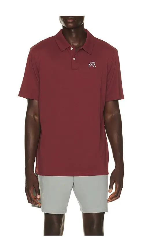 MALBON Fairway Polo In Brown - Raspberry Truffle