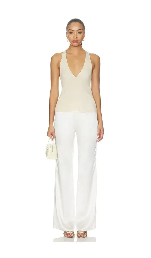 LOVERS AND FRIENDS Rosanna Metallic V Neck Top