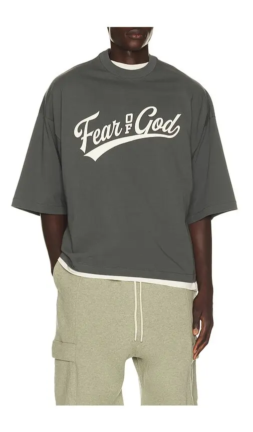Fear Of God Merch Tee In Black - Iron Grey