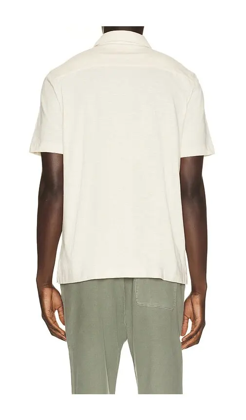 Theory Noran Short Sleeve Shirt In Cream - Seashell