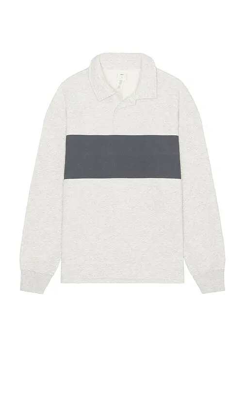 SKIMS Fleece Lounge Rugby Polo In Grey