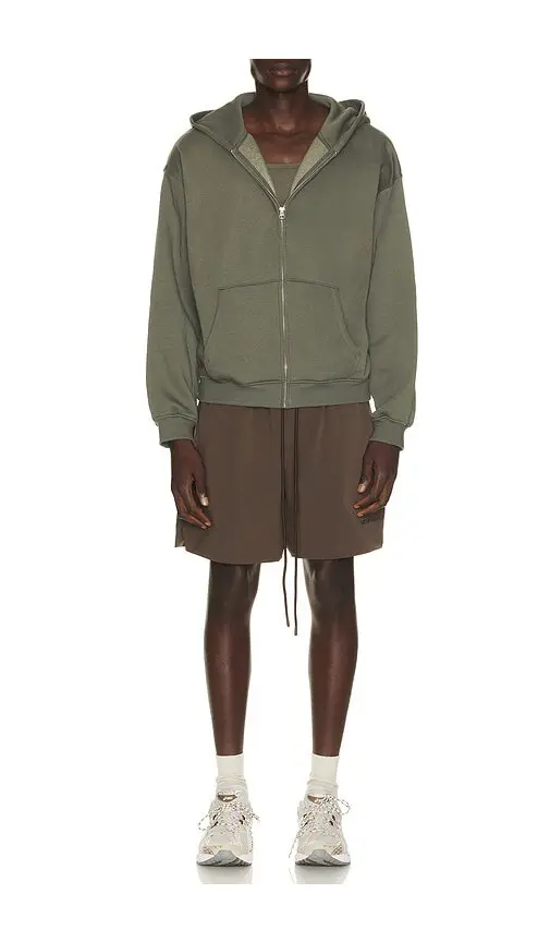 SKIMS Fleece Lounge Zip Up Hoodie - Jungle