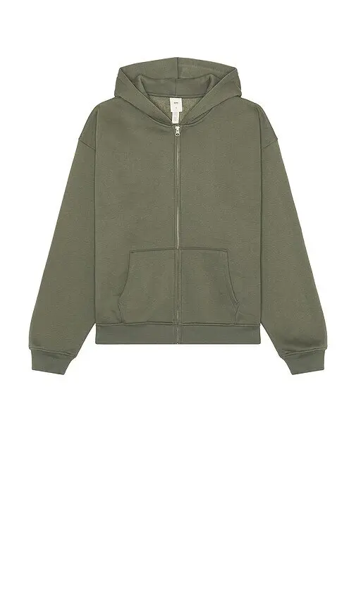SKIMS Fleece Lounge Zip Up Hoodie - Jungle