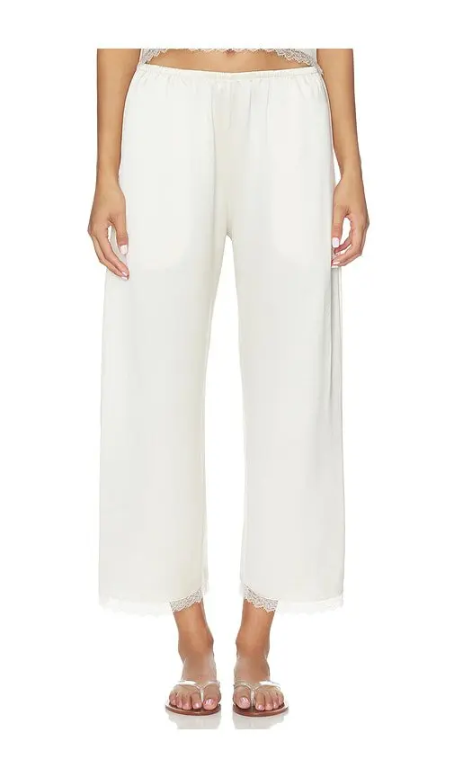 LESET Barb Lace Crop Pant In Cream