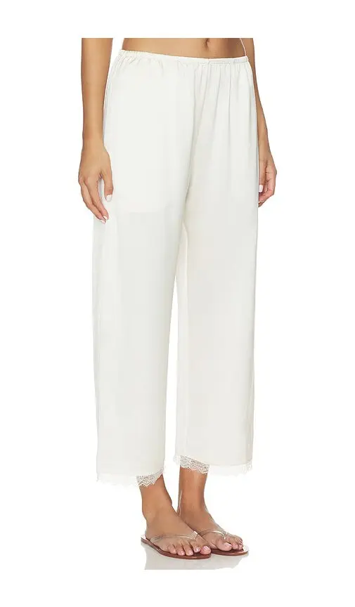 LESET Barb Lace Crop Pant In Cream