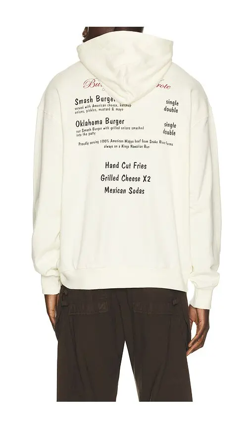 Brixton X Burger She Wrote Hoodie In White