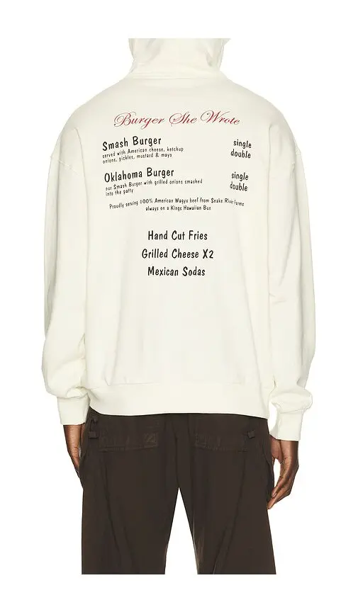 Brixton X Burger She Wrote Hoodie In White