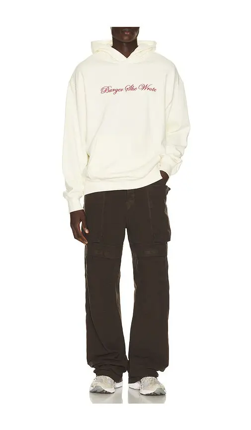 Brixton X Burger She Wrote Hoodie In White
