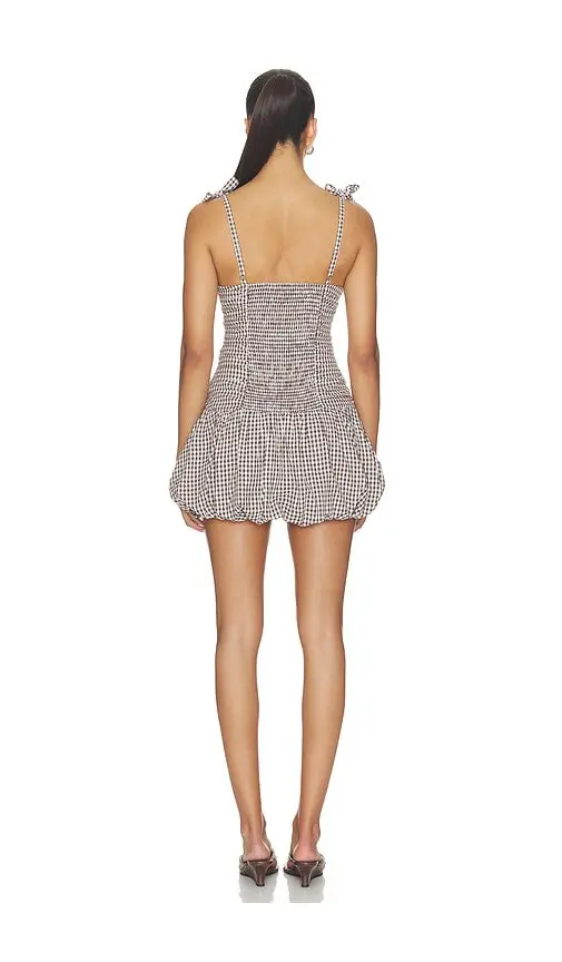 Astr The Label Jeliany Gingham Check Ruched Mini Dress