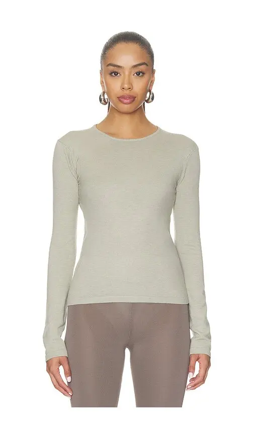 Fear Of God Slim Long Sleeve Tee In Green - Seal