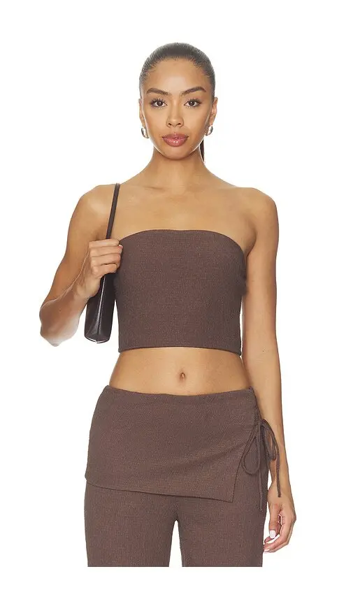 Astr The Label Anoka Top In Brown