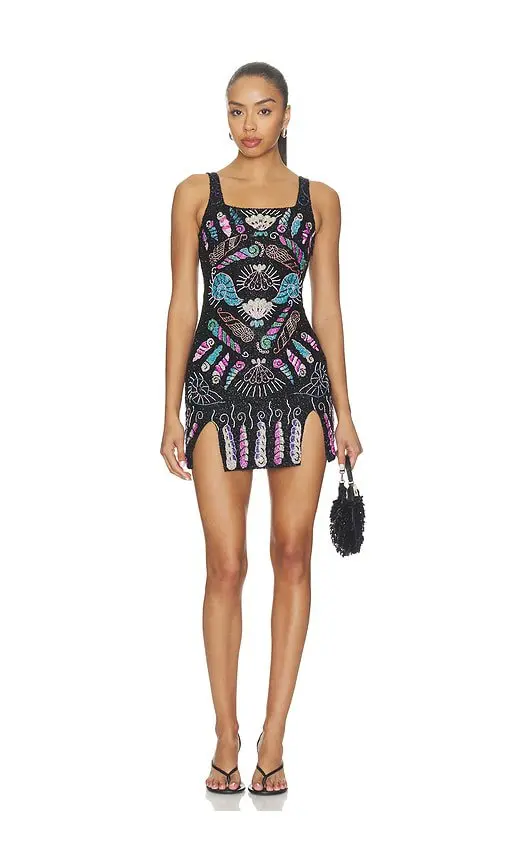 OCEANUS Embellished Mini Dress