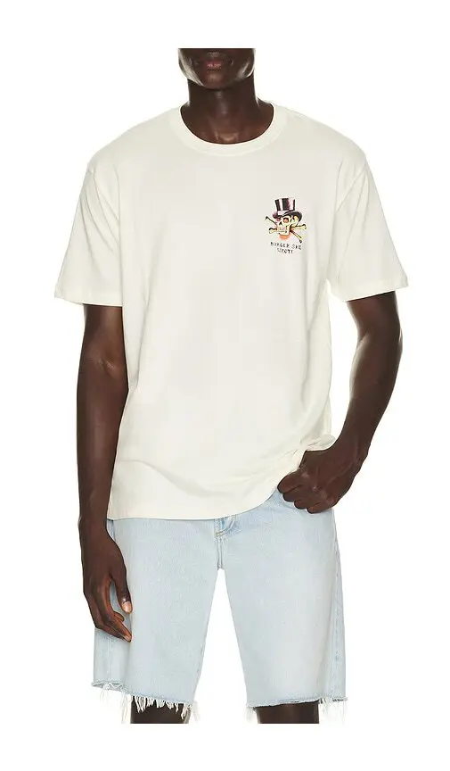 Brixton X Burger She Wrote Tee In White - Natural