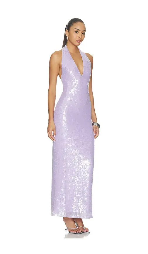 MORE TO COME Charlice Halter Gown In Purple