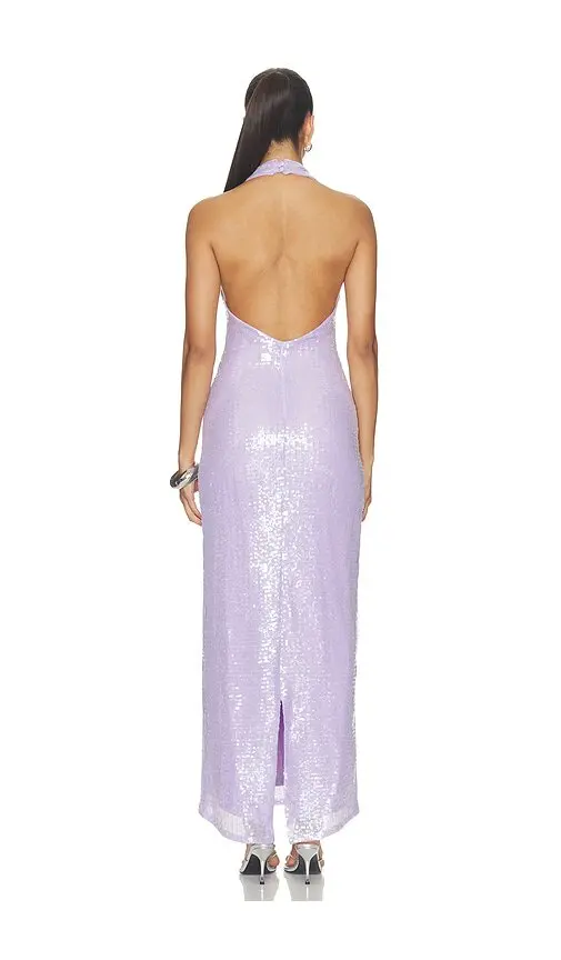 MORE TO COME Charlice Halter Gown In Purple