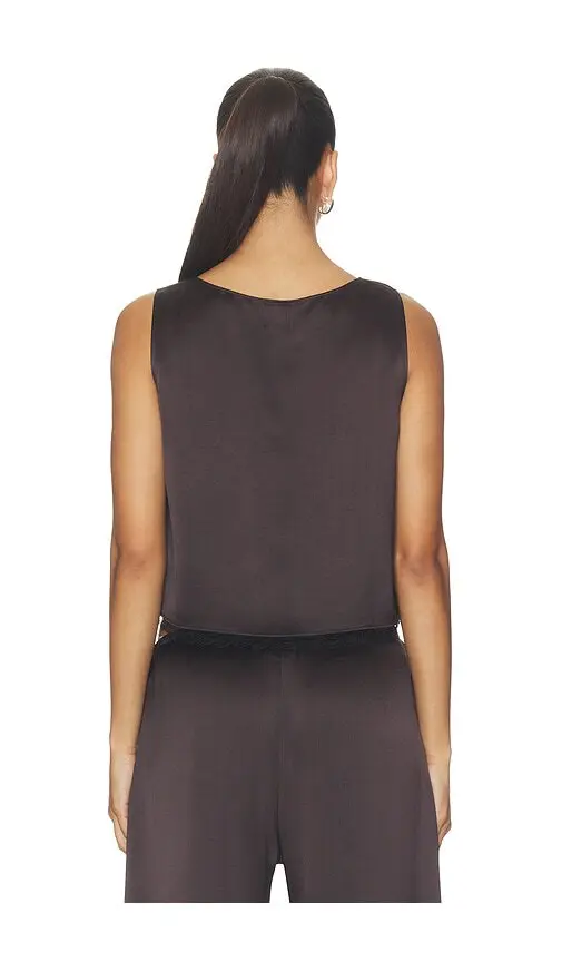 LESET Barb Lace Crop Sleeveless Crew