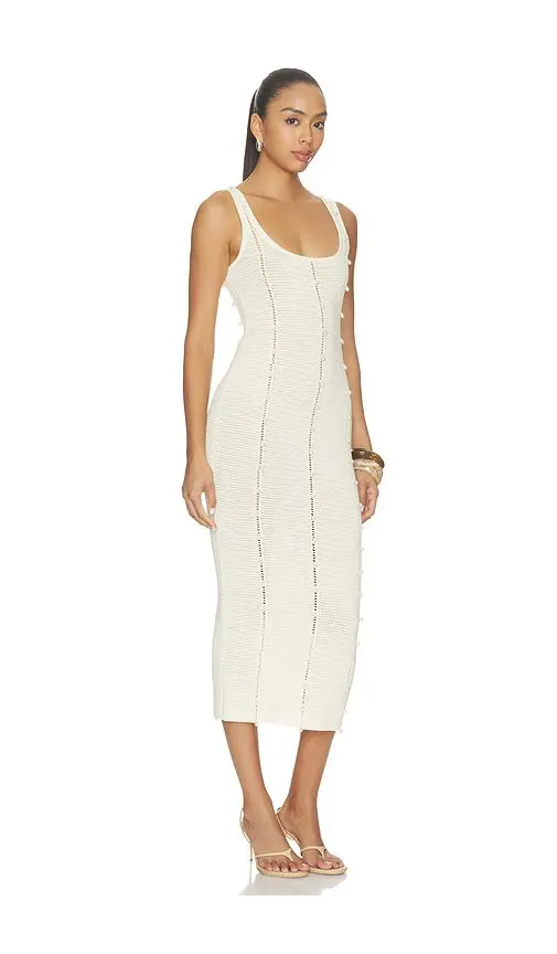 Tularosa Caleyna Faux Pearl Crochet Knit Dress