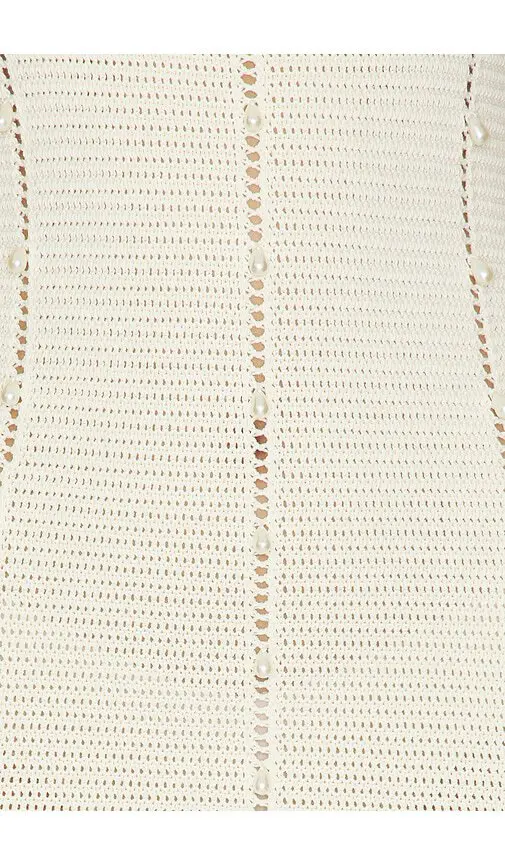 Tularosa Caleyna Faux Pearl Crochet Knit Dress