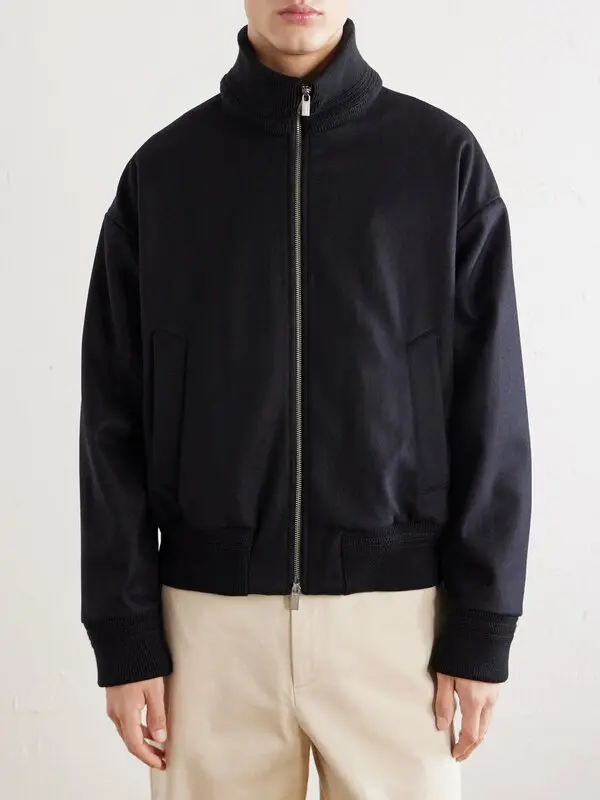 Barena Venezia Wool-blend Blouson Jacket With Stand Collar