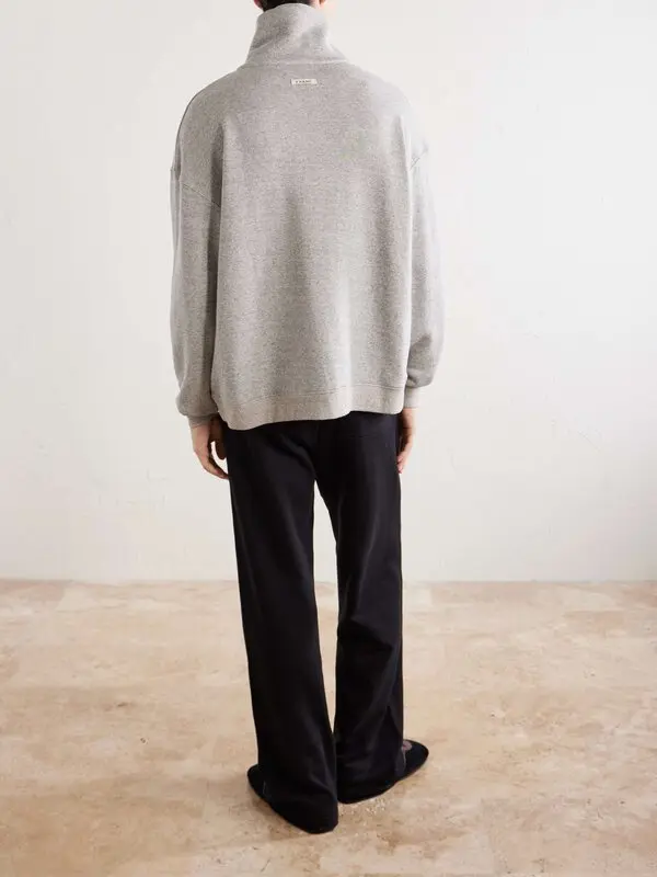 FRAME Cotton And Lyocell-blend Jersey Half-zip Sweatshirt