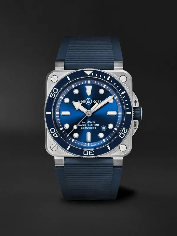 BELL & ROSS Br-03 Diver Automatic Stainless Steel Watch, Ref. Br03a-d-blu-st/srb