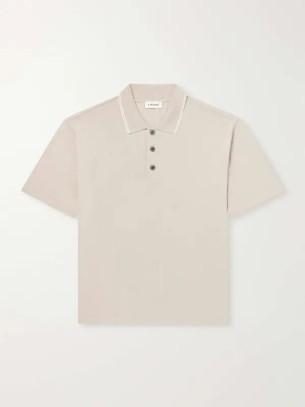 FRAME Cotton-piqué Polo Shirt