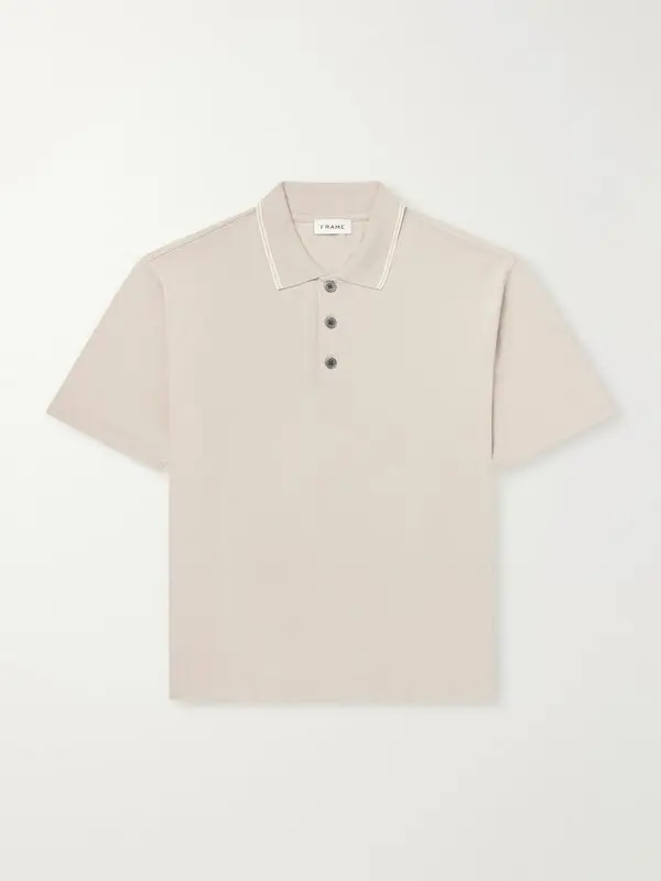 FRAME Cotton-piqué Polo Shirt