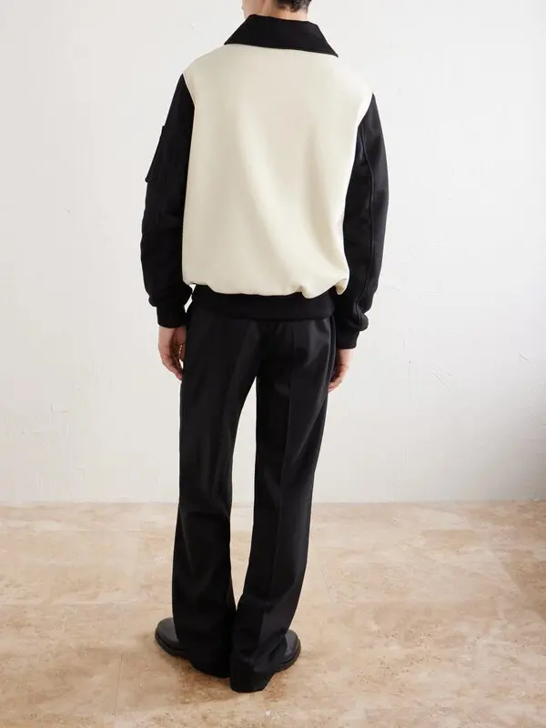 Golden Bear Two-tone Leather-trimmed Wool-felt Bomber Jacket - Neutrals
