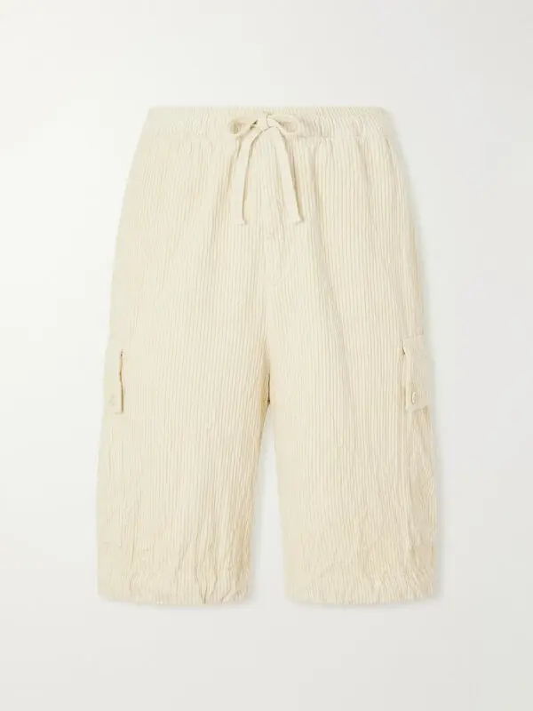 Barena Venezia Wide-leg Cotton-corduroy Cargo Shorts