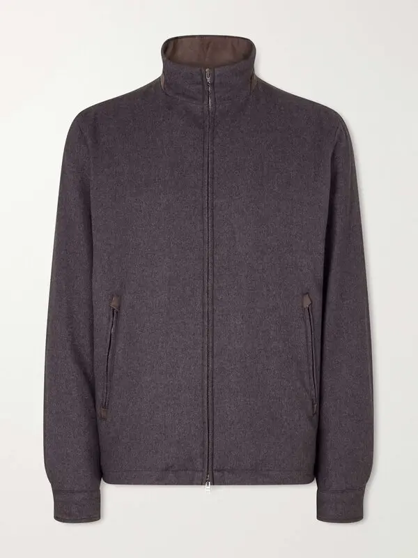Herno Silk And Cashmere-blend Twill Bomber Jacket