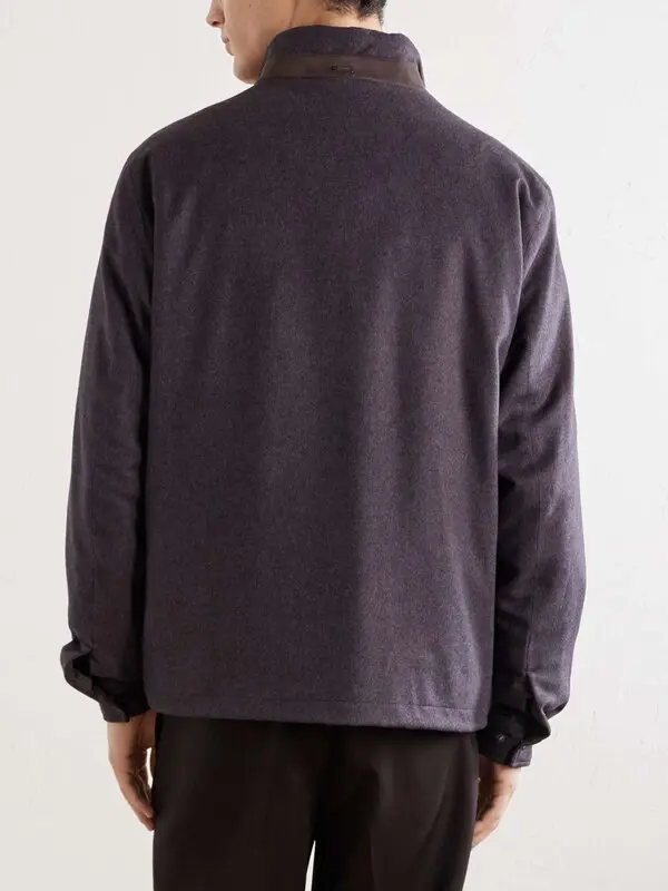 Herno Silk And Cashmere-blend Twill Bomber Jacket