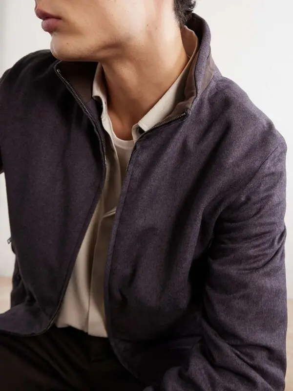 Herno Silk And Cashmere-blend Twill Bomber Jacket