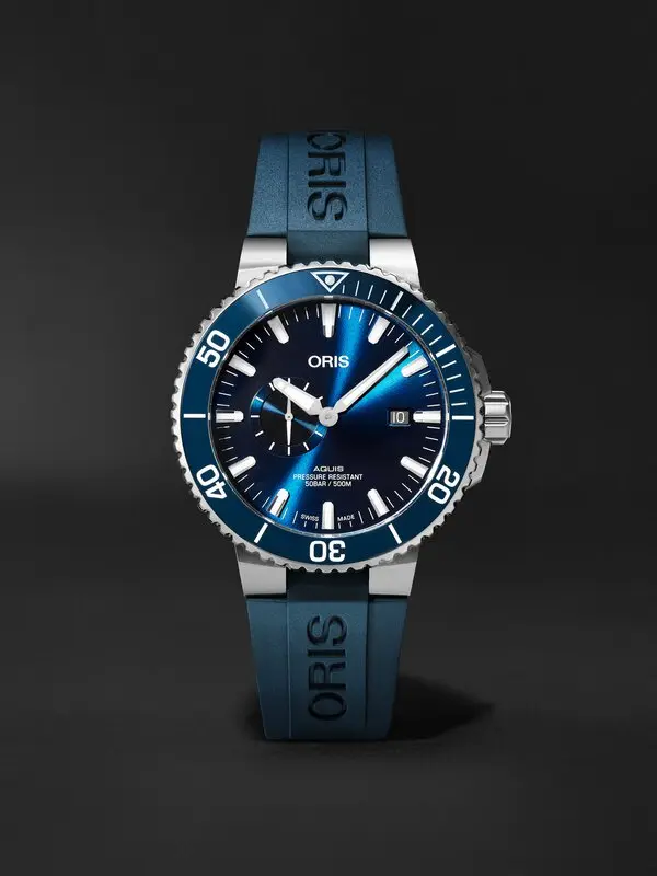 ORIS Aquis Small Second Date Automatic Stainless Steel Diver Watch - Blue