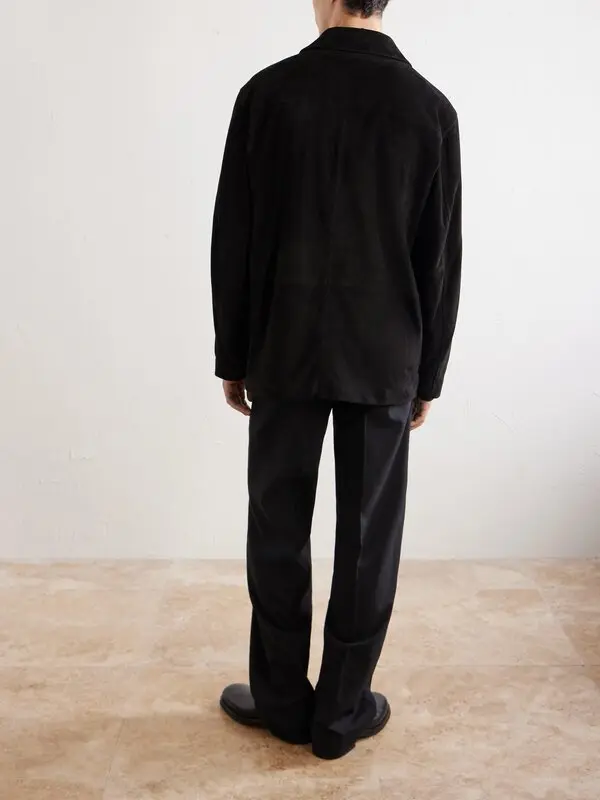 FRAME Suede Blazer With Notch Lapels
