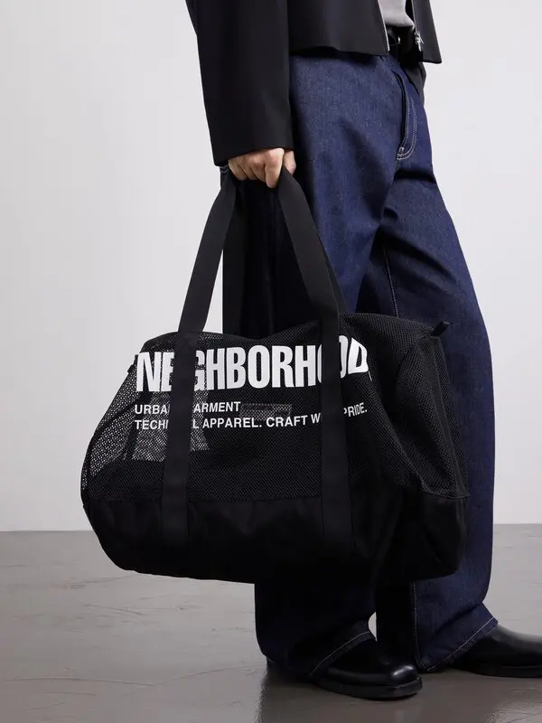 NEIGHBORHOOD Logo-print Mesh Duffle Bag