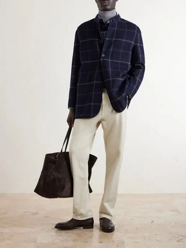 Dunhill Checked Wool-blend Coat