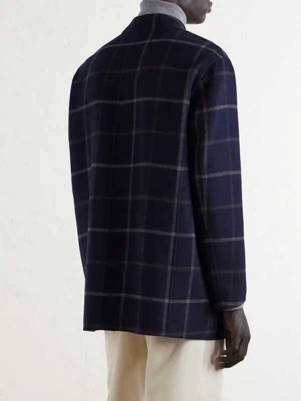 Dunhill Checked Wool-blend Coat
